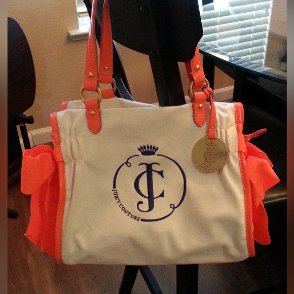 Juicy Couture | Bags | New Juice Couture Purse Neon Orange Accents ...